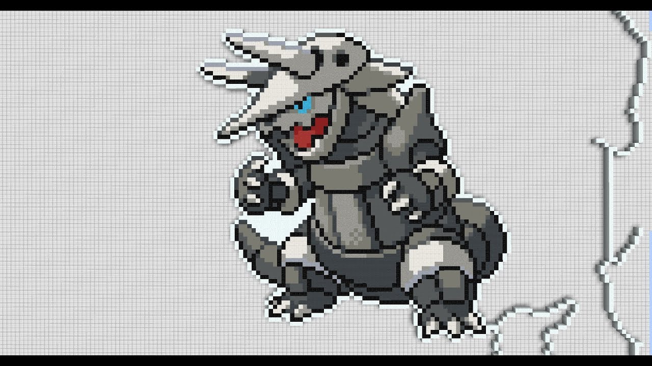 [58] Minecraft Pixel art Pokémon "Aggron" - YouTube