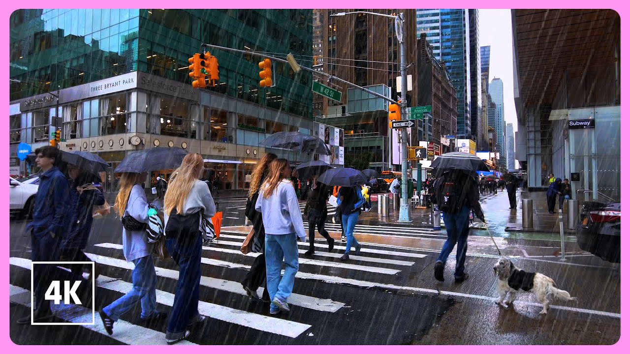 Rain in MANHATTAN 🌧️ ☔️ New York City Raining in 4K - YouTube
