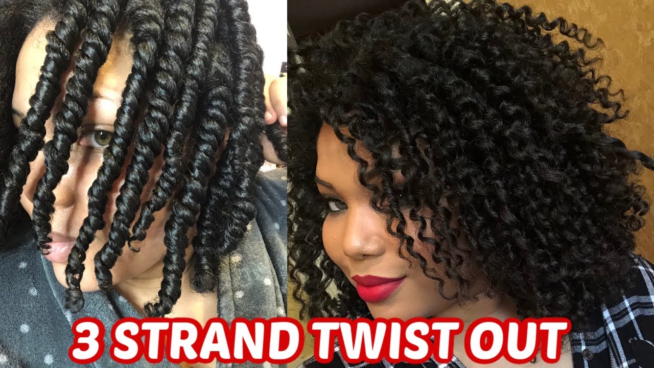 HOW TO: 3 Strand Twist Out on Natural Hair | *DETAILED* One Product ...