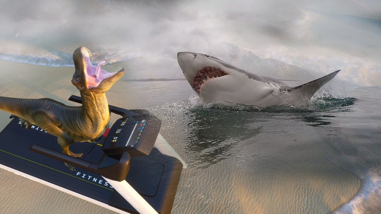 Great White shark are toys for T. Rex | Find Dinosaurs 360 - YouTube