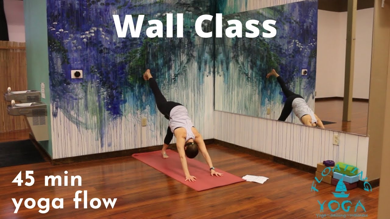 45 Minute Yoga Class - Wall Class - YouTube