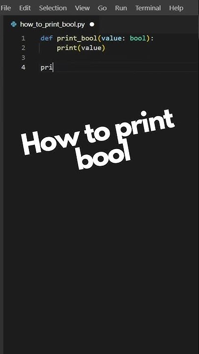 How to print bool - YouTube