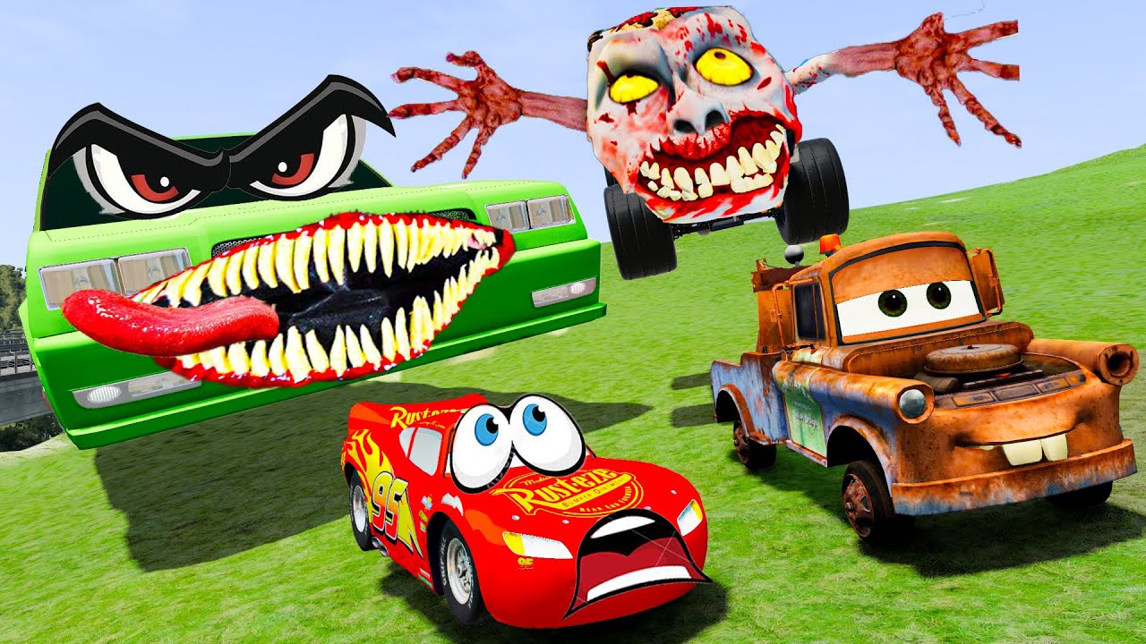 Angry Chick Hicks Zombie and Monster Truck vs Lightning McQueen and ...