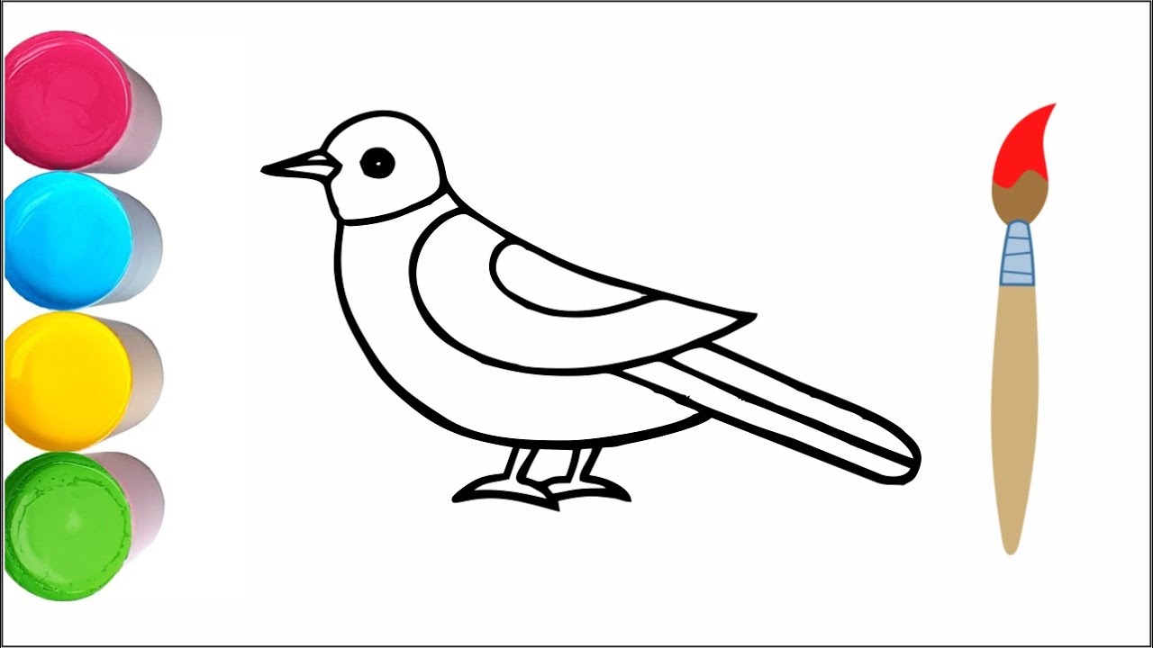 Bird Drawing For Beginners || How To Draw Bird Easy || Bird Drawing And ...