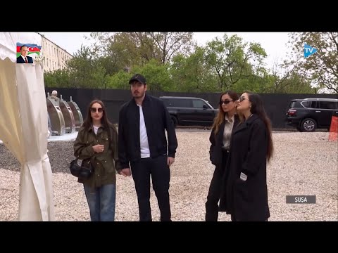 Prezidentin oğlu Heydər Əliyev xanımı ilə Şuşada