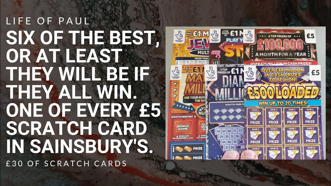 6 scratch cards to brighten your day. £30 mix of £5 scratch tickets ...