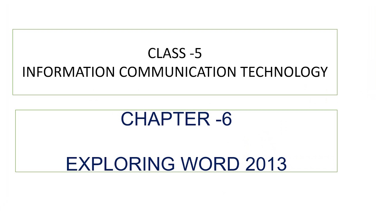 Class - 5 ICT - YouTube