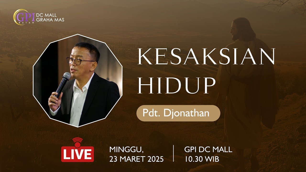 Ibadah Umum - GPI DC Mall | 23 Maret 2025 | Pdt. Djonathan - YouTube