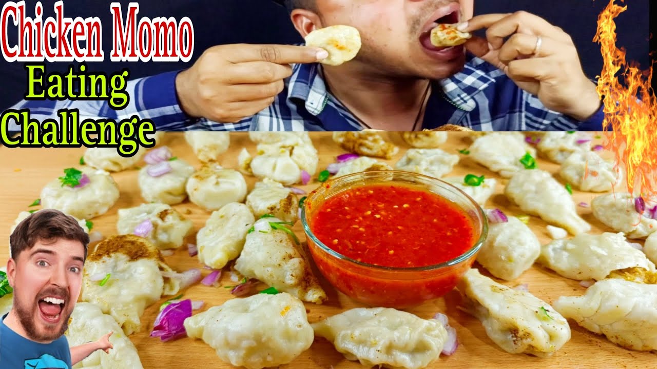 OHH NO_Eating Chicken Momos,momo eating challenge, Street food ...