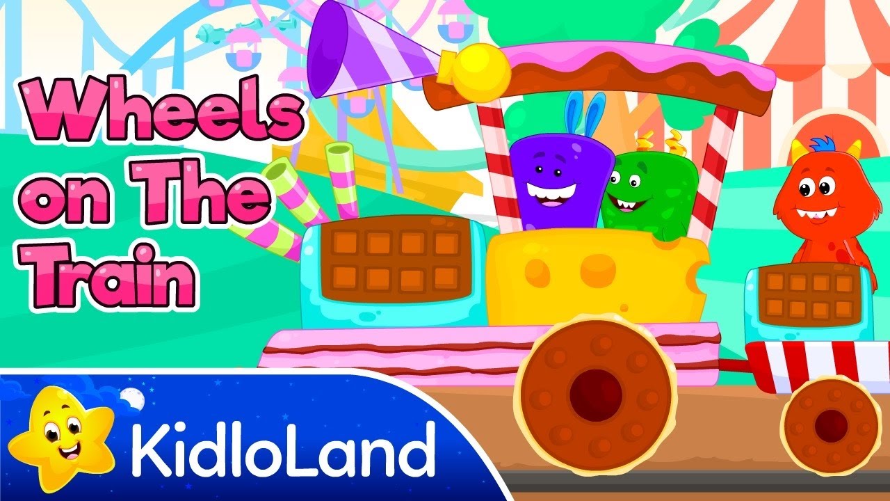 Wheels on The Train Go Round and Round | Nursery Rhymes Kids Songs ...