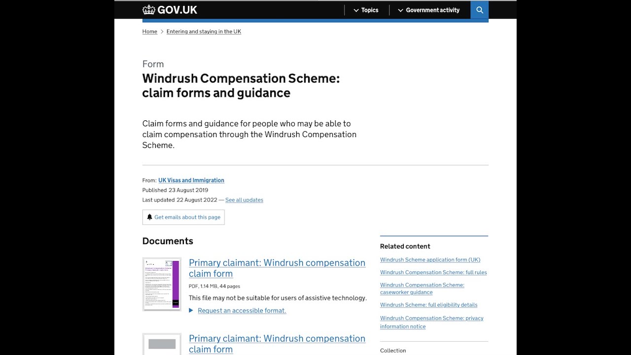 Windrush Compensation Scheme Rough Guide - YouTube