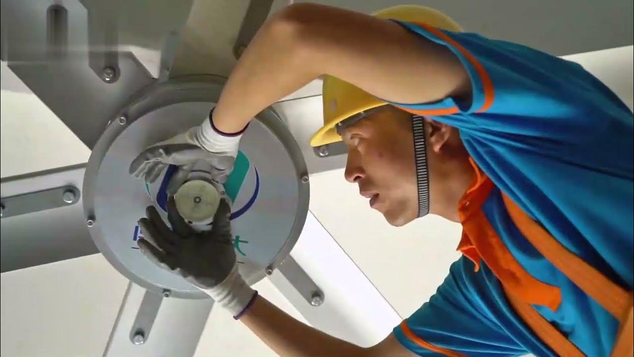 installation video for hvls ceiling fan from FJDiamond - YouTube