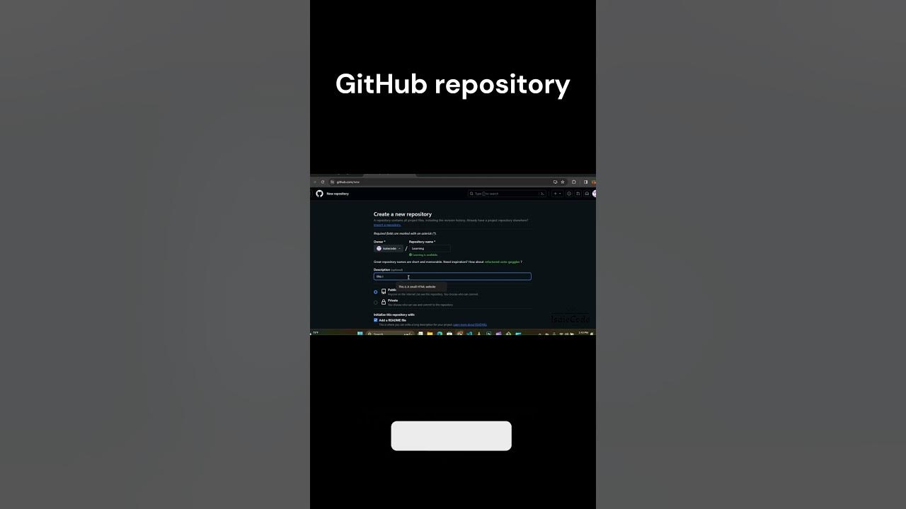 How to Create GitHub Repository for beginner #git #github #shorts - YouTube