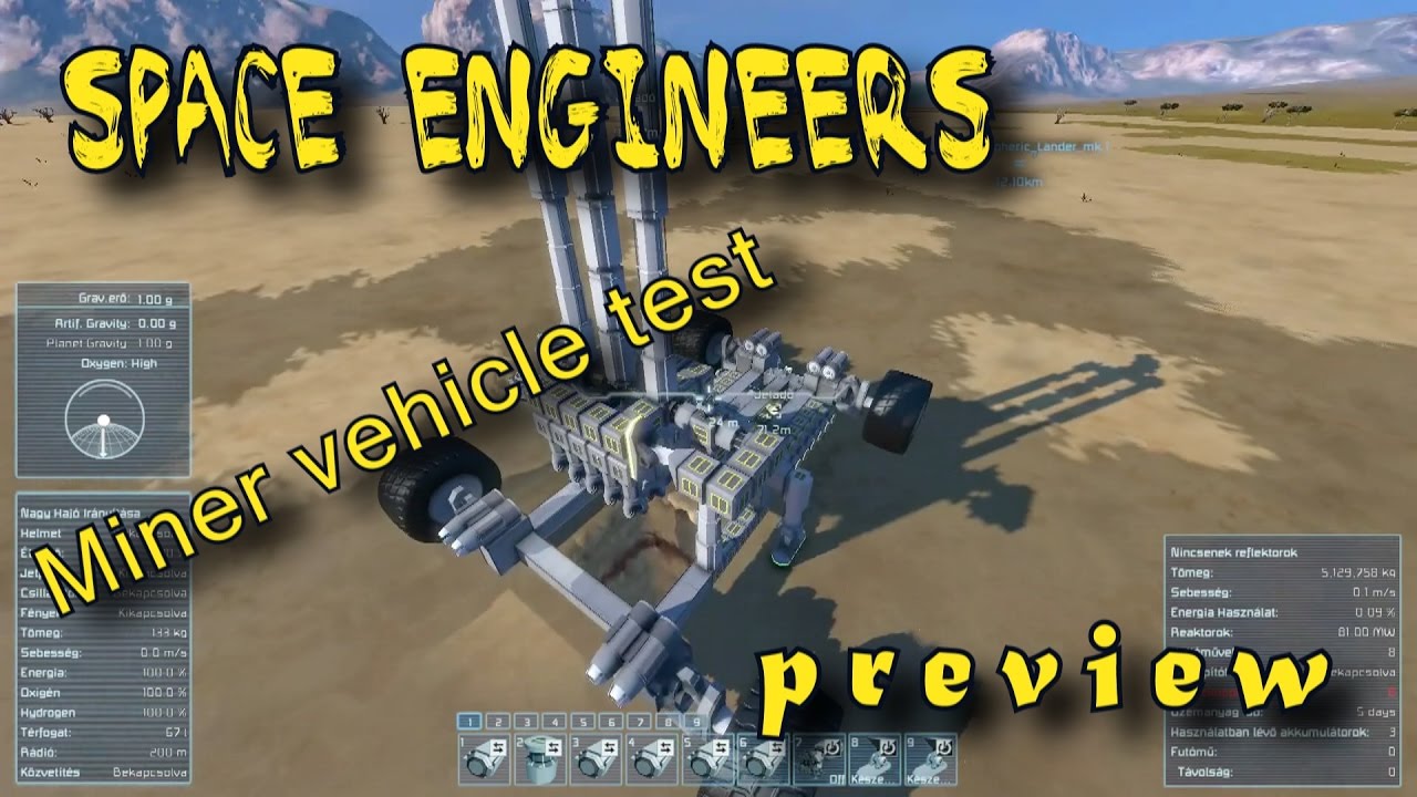 Space Engineers - Miner vehicle concept test (MK2) - YouTube