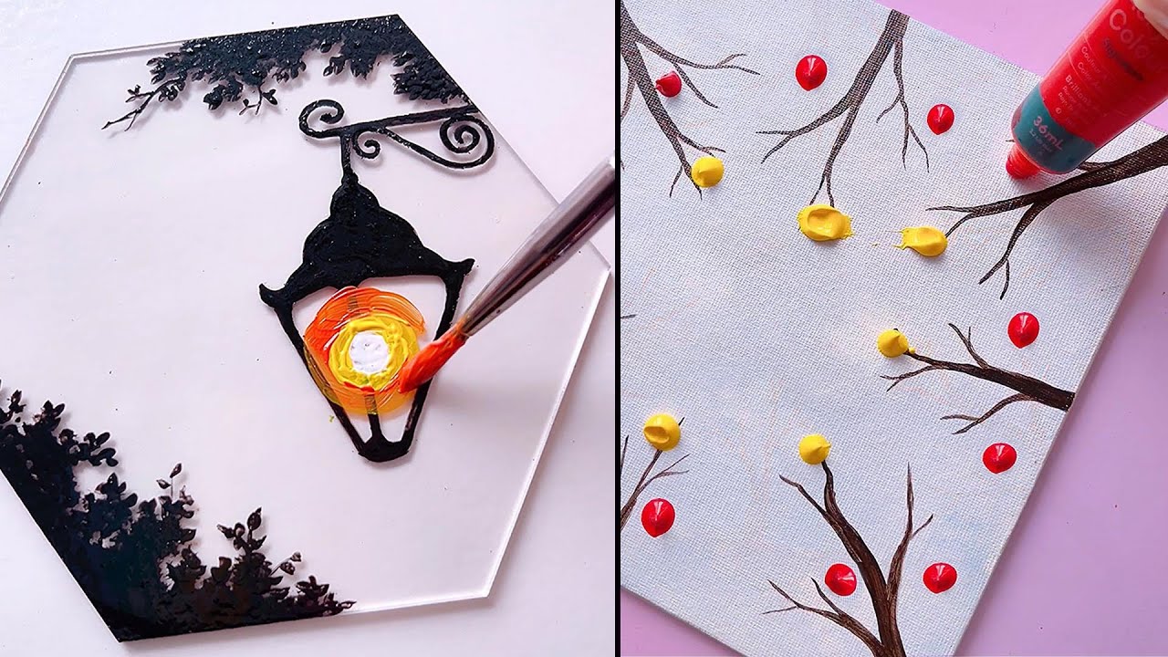 14 COOL PAINTING HACKS AND ART IDEAS FOR BEGINNERS || Paint WITHOUT ...