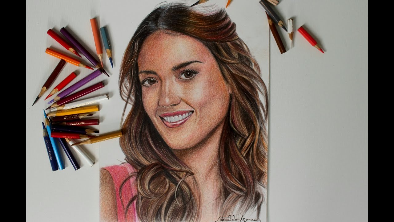 Speed Drawing - Jessica Alba - Atevaldo Novais - YouTube