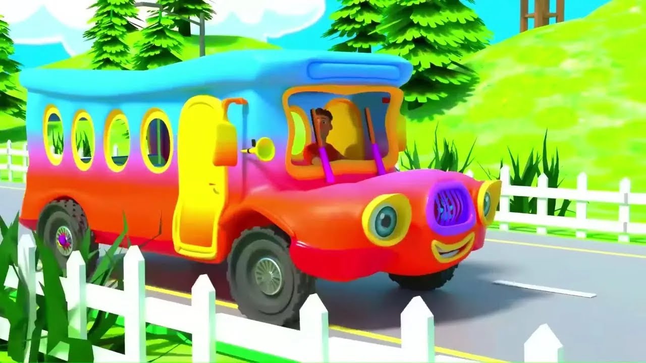 Wheels On The Bus Goes Round And Round - Nursery Rhymes - YouTube