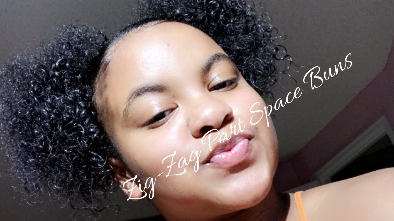 How to Zig-Zag Part High Puff Ponytail (Space Buns) - YouTube