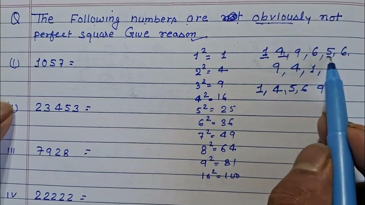 The following numbers are obviously not perfect square. Give reason - YouTube