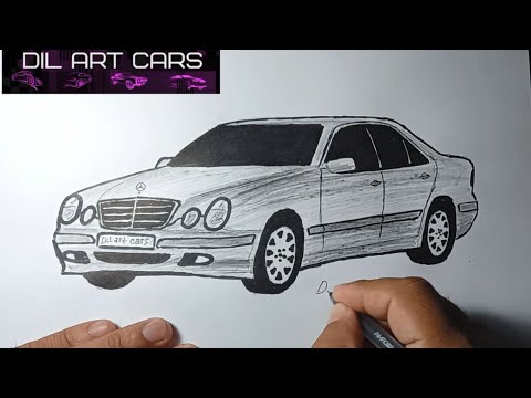 Mercedes Benz / E Class / W210 S210 / Drawing car /HOW TO DRAW A CAR ...
