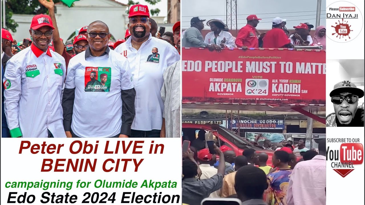 Peter Obi in Benin City campaigning for Olumide Akpata - YouTube