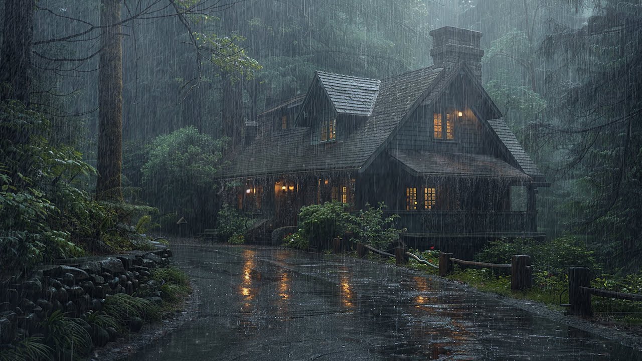 Enjoy A Calm, Restful Sleep with Heavy Rain in the Forest | Natural ...