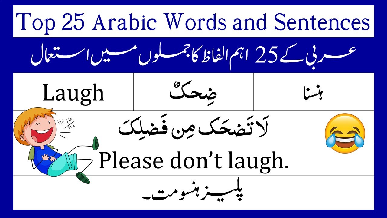 Top 25 Arabic Words and Sentences | Arabic Words into Sentences | Learn ...
