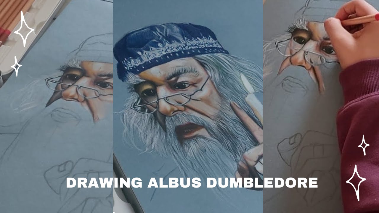 Drawing Albus Dumbledore using colour pencils - YouTube