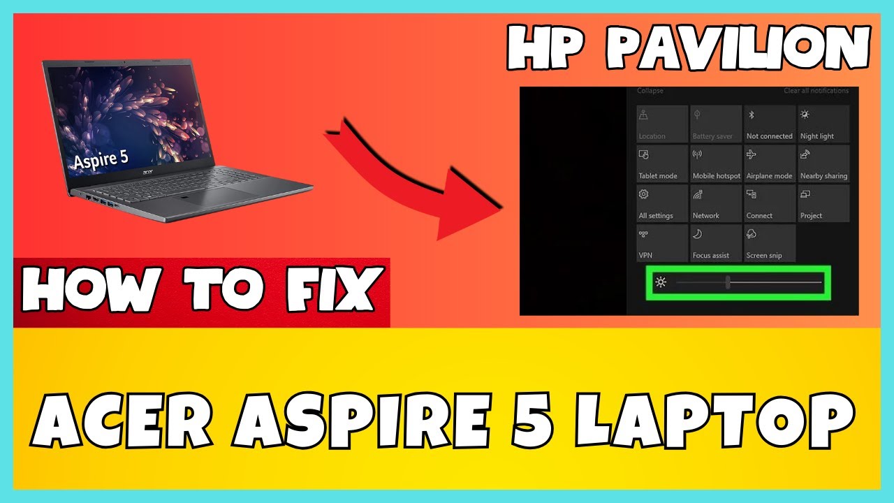 Brightness increase / decrease Problem Fix || Acer Aspire 5 Laptop Brightness ISSUE Fixed - YouTube