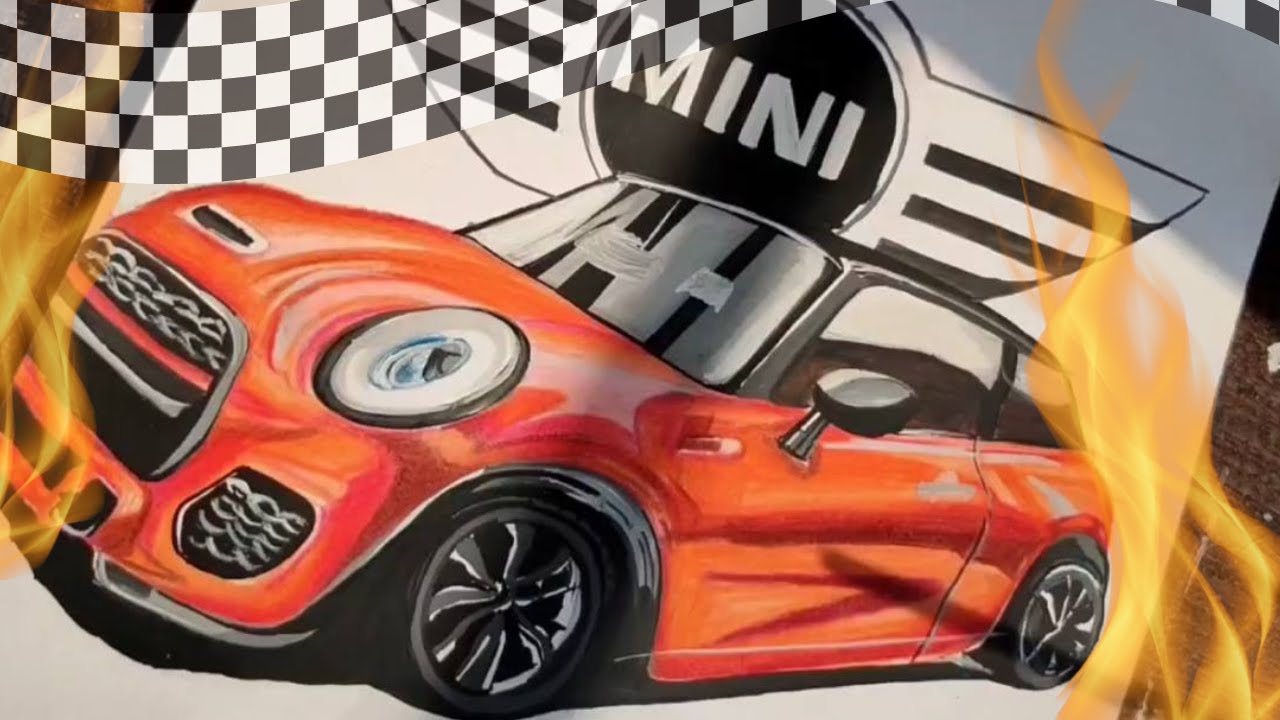 Mini Cooper Drawing | Timelapse Drawing | Artesinmablood - YouTube