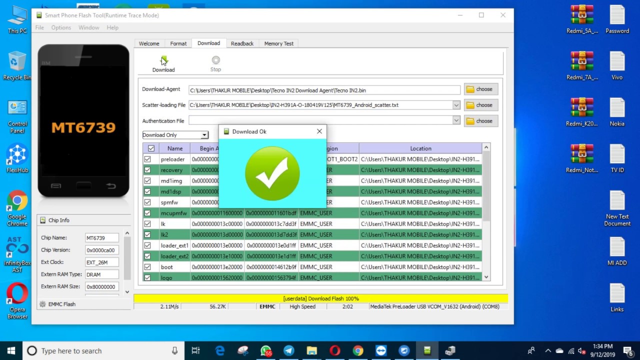 Tecno IN2 Flash Done ((_Sp Flash Tool_)) - YouTube