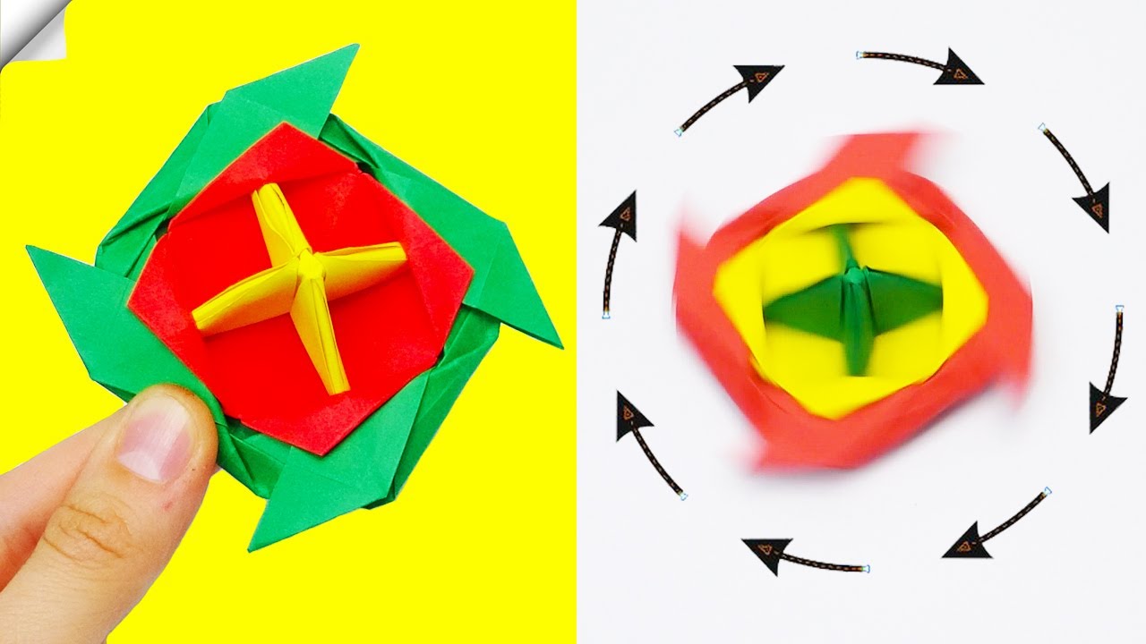 Amazing long spinning | Spinning top from paper | Paper toy antistress ...