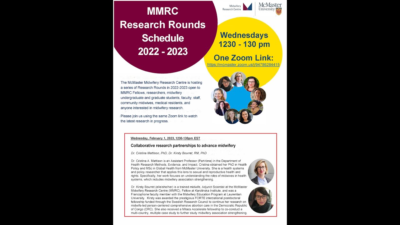 MMRC Research Rounds 2023 "Collaborative research partnerships to ...