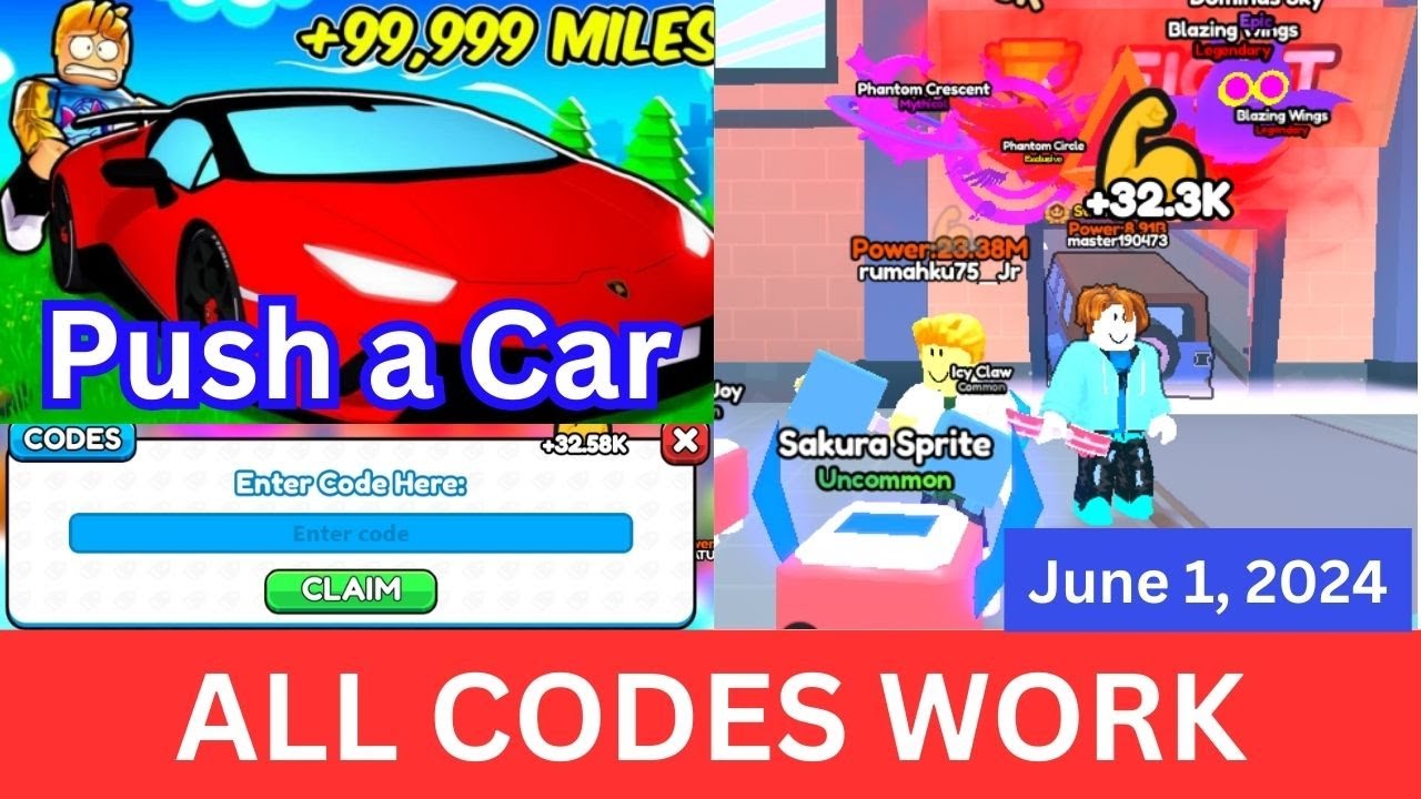 *All CODES WORK* Push a Car ROBLOX, June 1, 2024 - YouTube