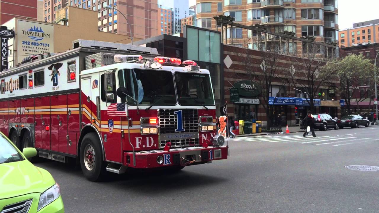 MAJESTIC BEAUTIFUL FDNY RESCUE 1 RESPONDING, WITH MAJOR AIR HORN LIKE ...