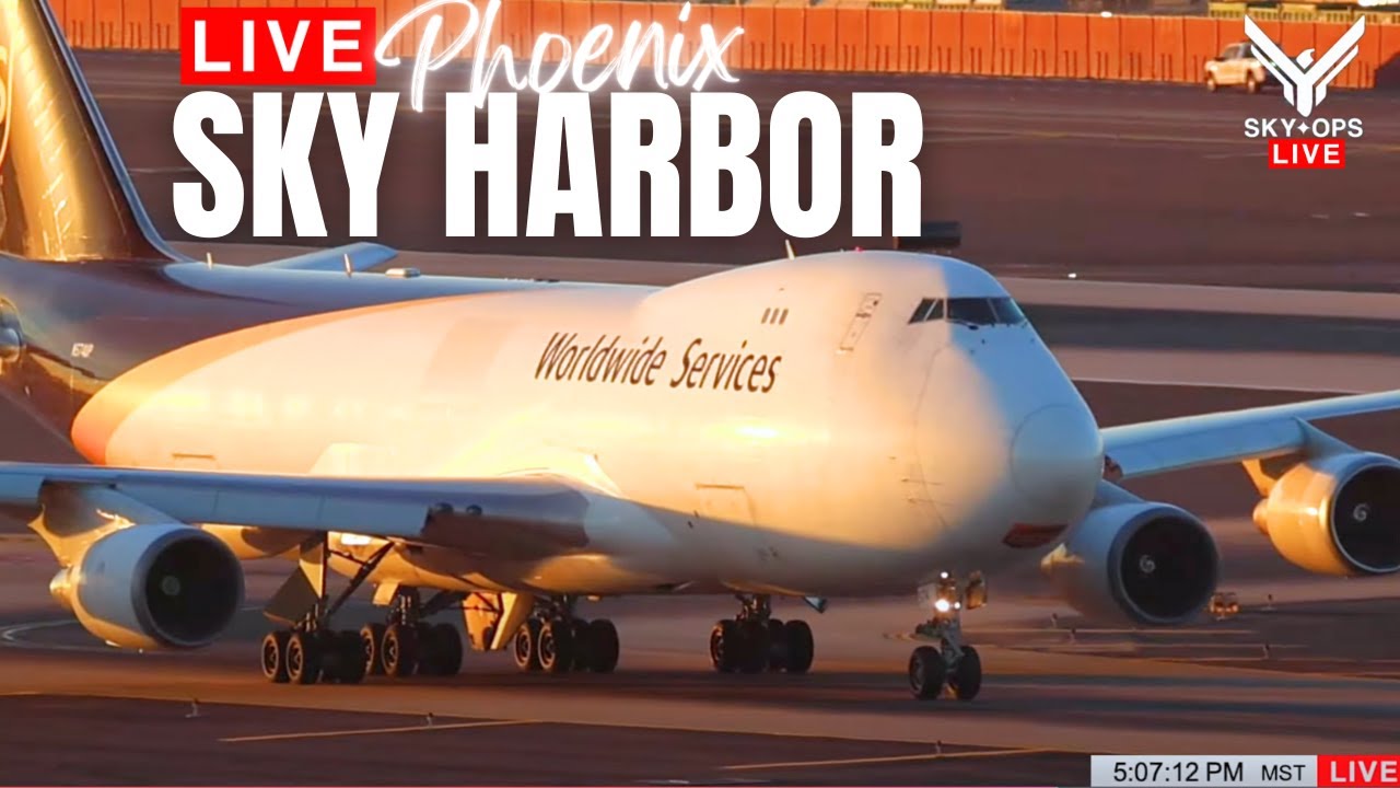 LIVE Plane Spotting Phoenix SkyHarbor (PHX) | 747 lands at PHX! - YouTube