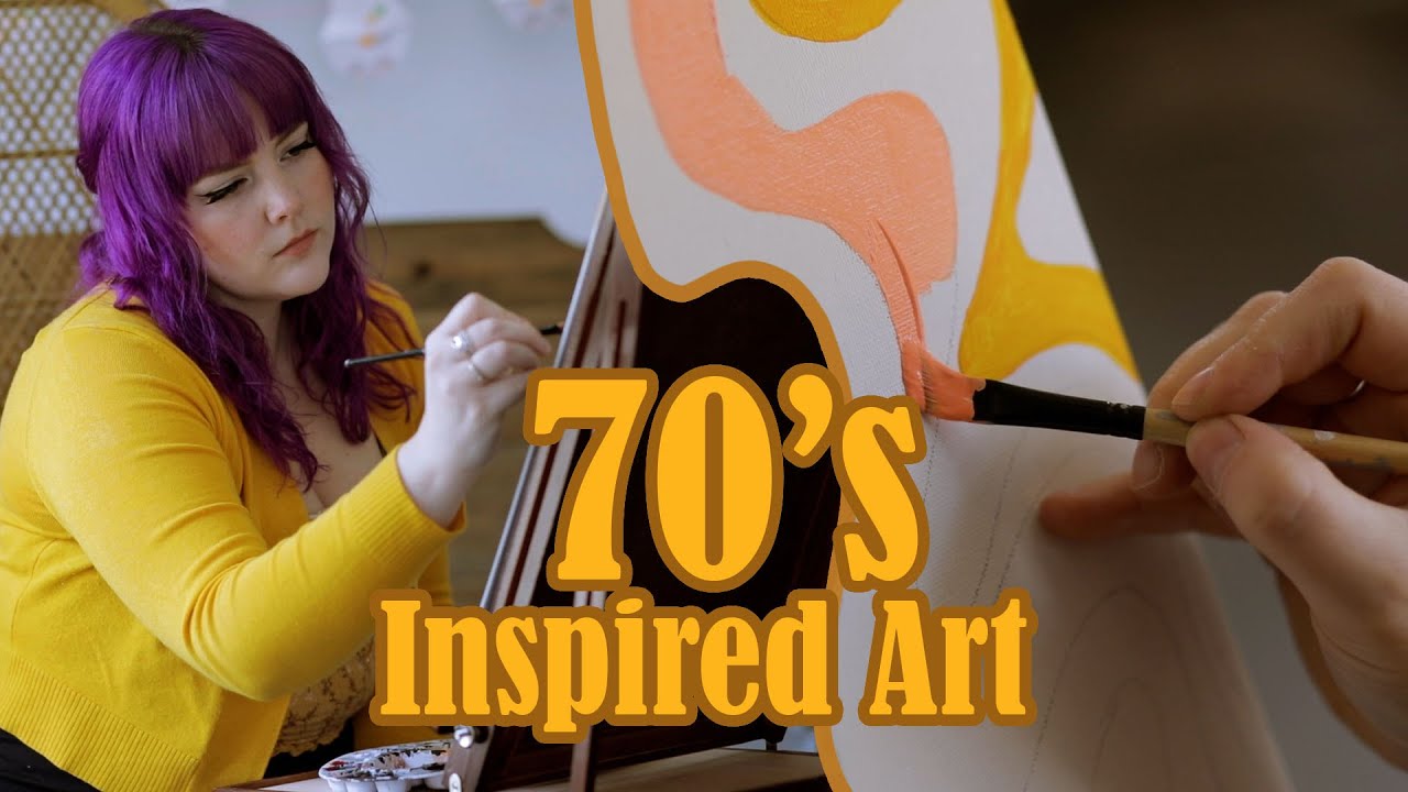 Painting 70's inspired wall art - YouTube