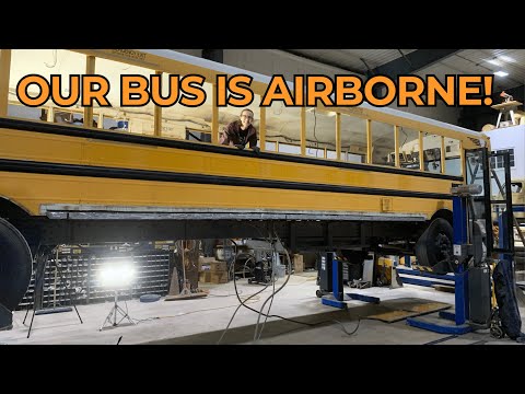 Cutting the Skirts off Our Bus!  More Skoolie Demo Progress!