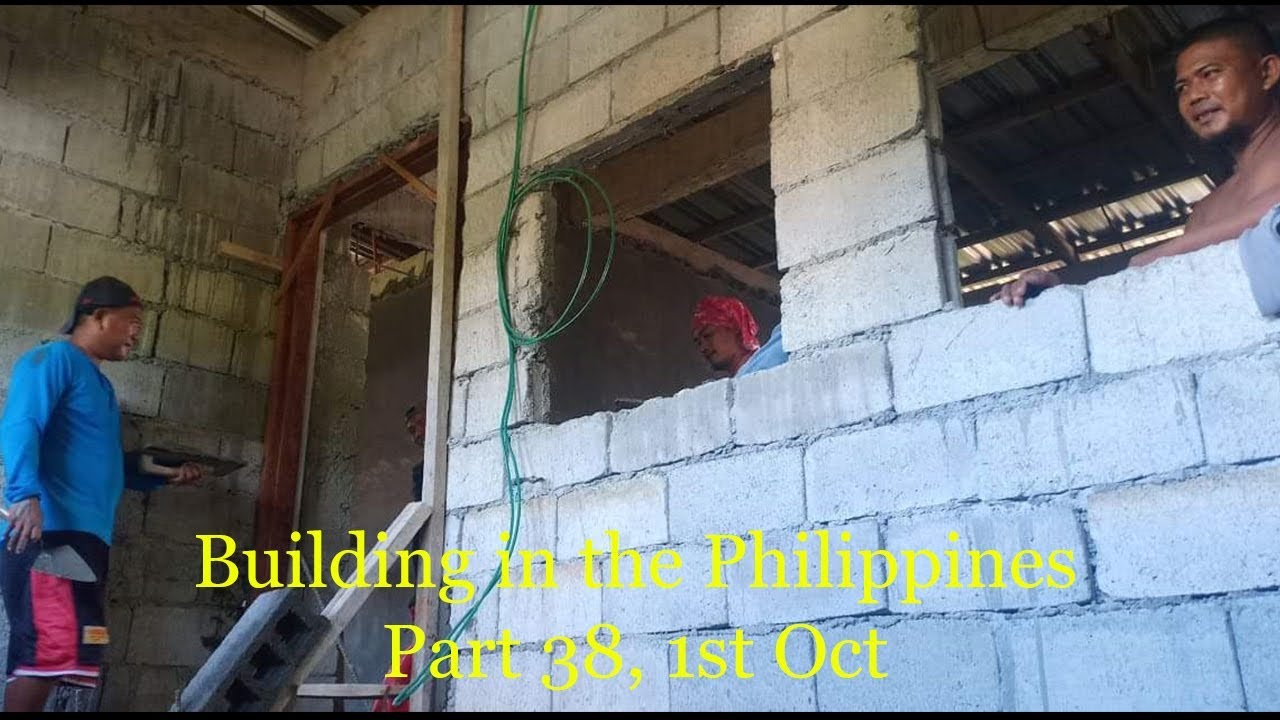 Building in the Philippines, part 38, more plastering - YouTube