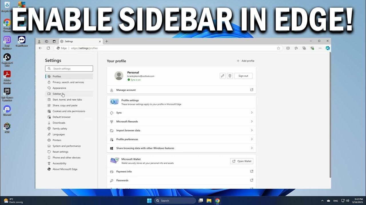 How To Enable Sidebar In Microsoft Edge (2025) - Easy Fix - YouTube