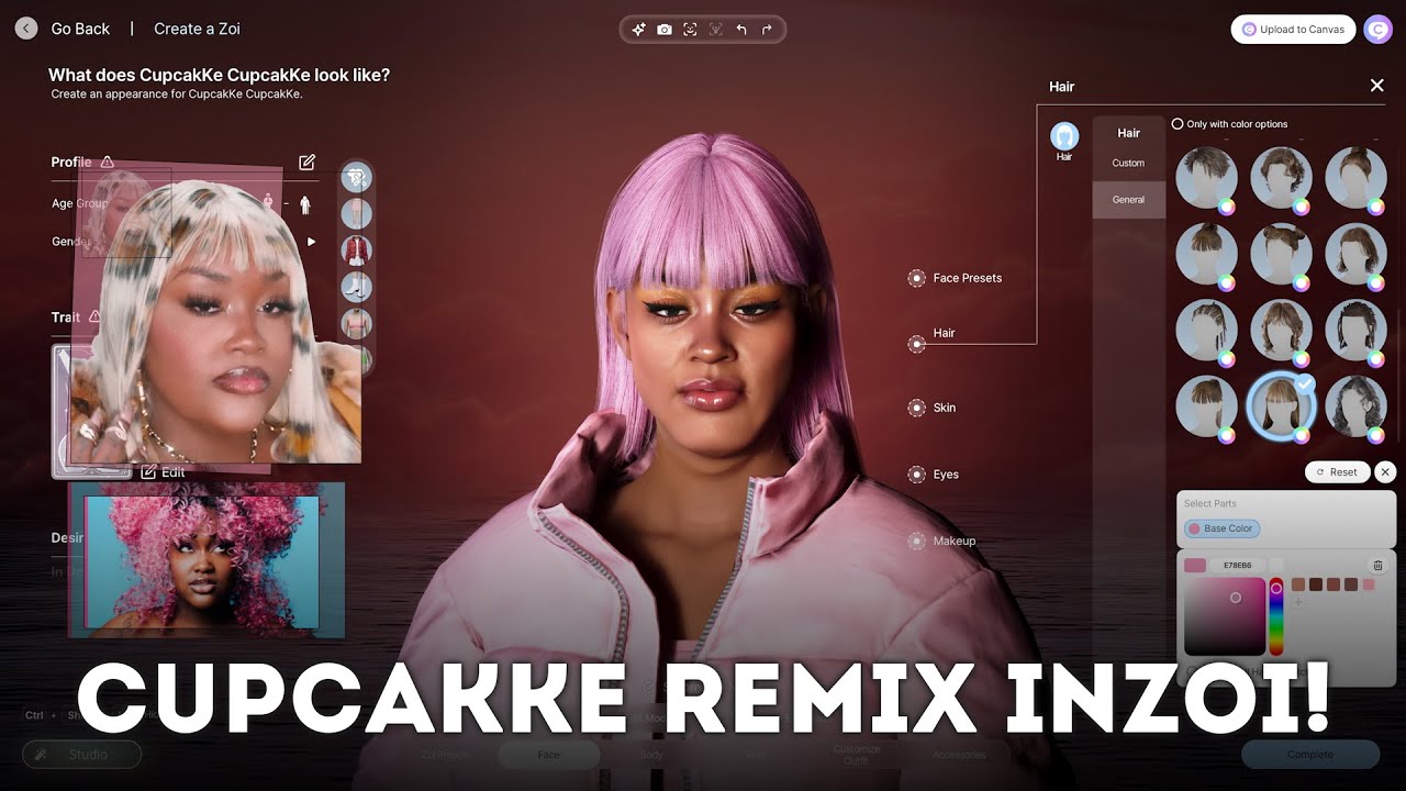 #inZOI recreate CupcakKe! [inZOI Character Creation Demo - LIVE Replay ...