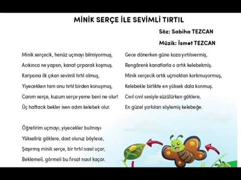 MİNİK SERÇE ile SEVİMLİ TIRTIL ŞARKISI YAZILI-SÖZLÜ(OKUL ÖNCESİ-İLKOKUL)