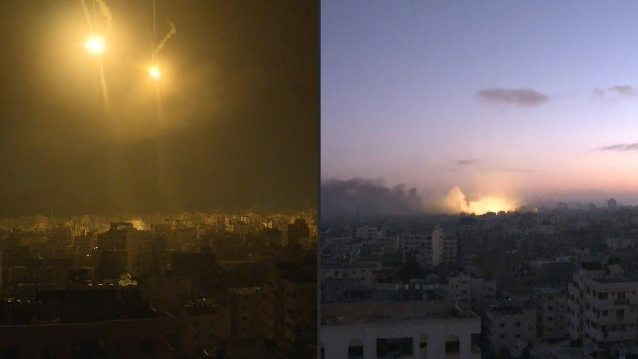 Breaking: From Flares to Strike: Gaza City's Night time Intrigue ...