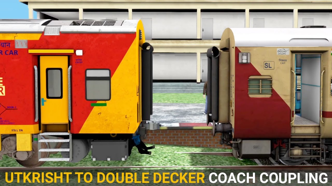 Utkrisht to Double Decker Coach Coupling | Train Simulator | Indian Train | Rail Road Games ...