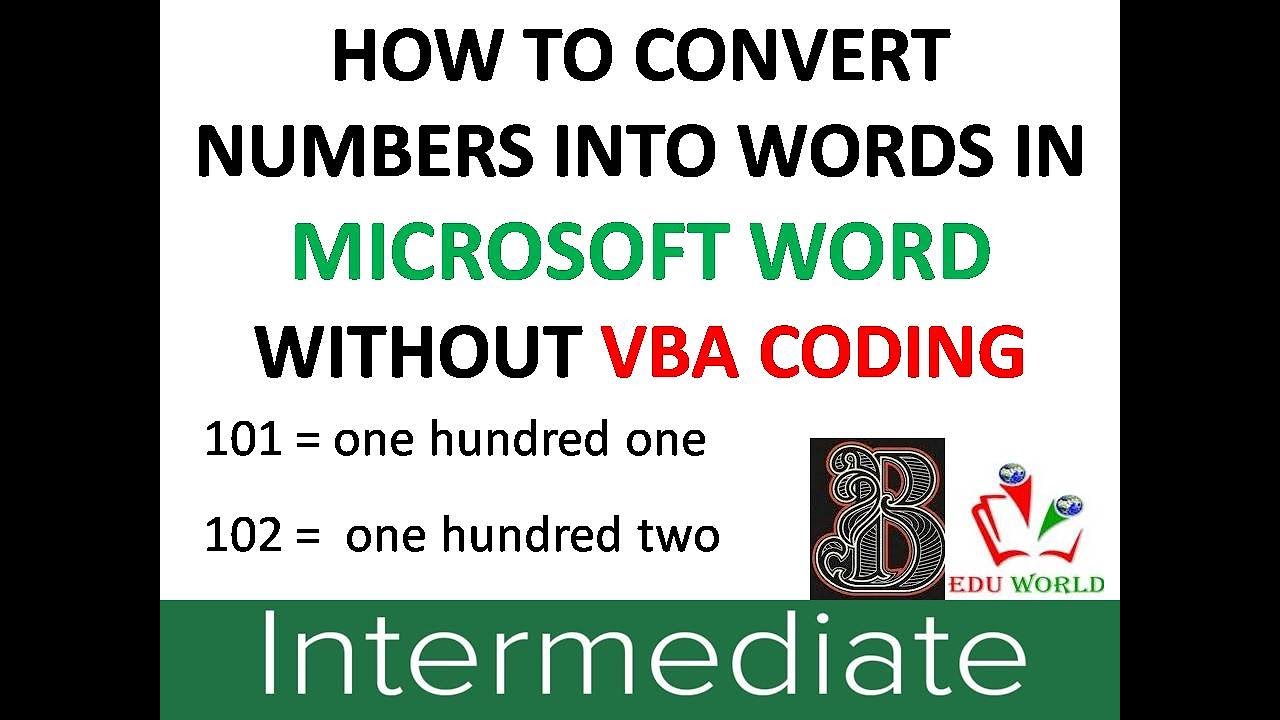 How convert Number format into Text/ Word in Microsoft Word | Amazing ...