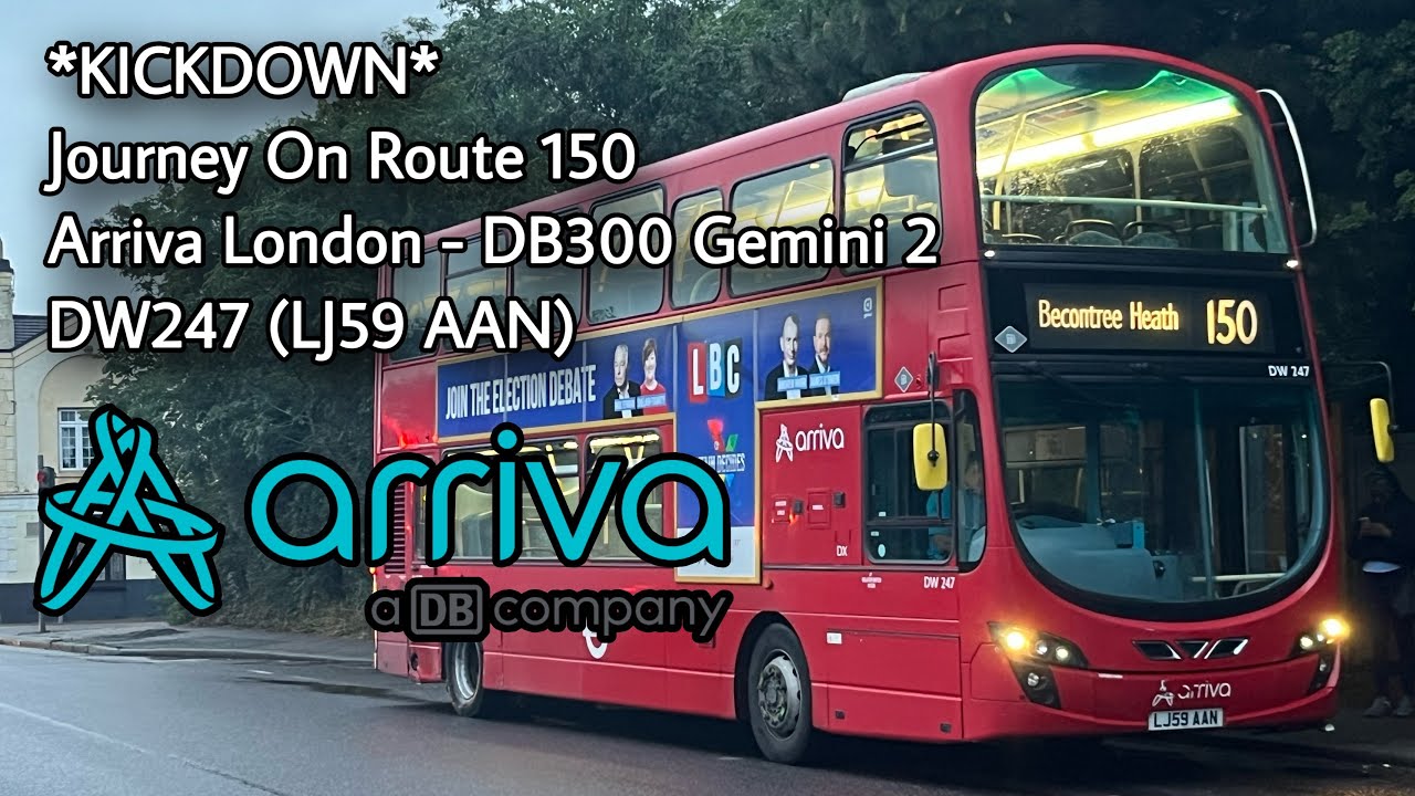 *KICKDOWN* Journey On Route 150 | Arriva London VDL DB300 Wright Gemini ...
