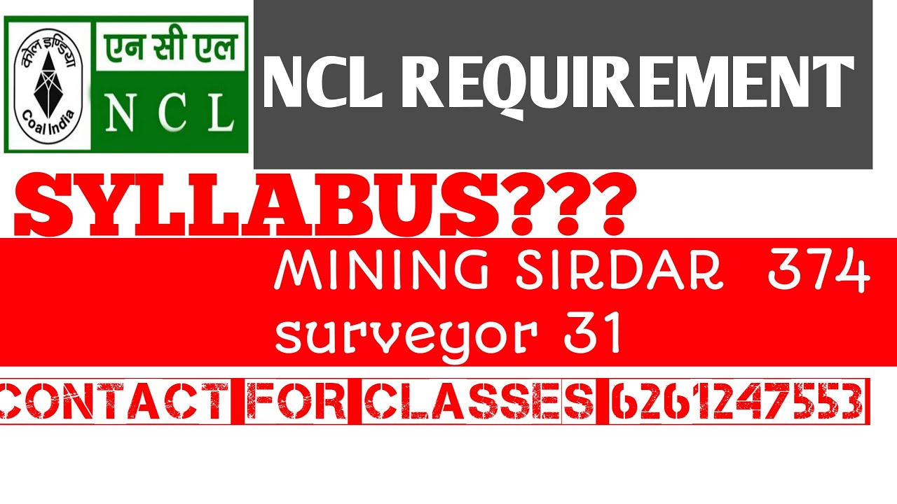 NCL SYLLABUS || mining Sirdar|| mining surve - YouTube