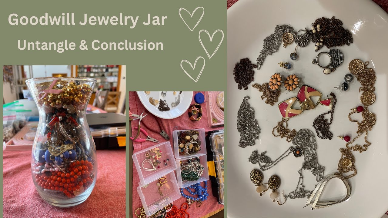 Goodwill Jewelry Jar Untangle & Craft Ideas - YouTube