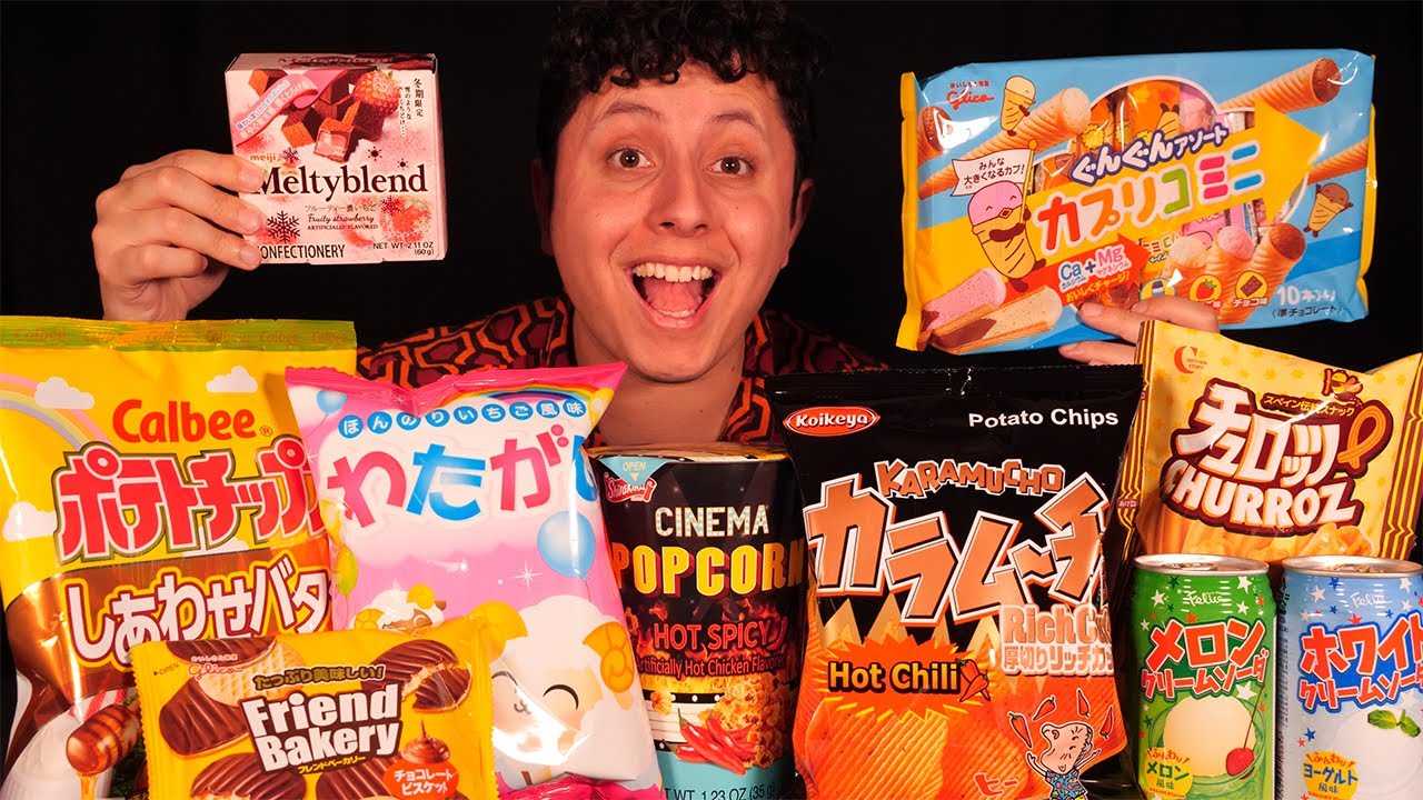 Japanese Snacks ASMR Mukbang (Eating Sounds) - YouTube
