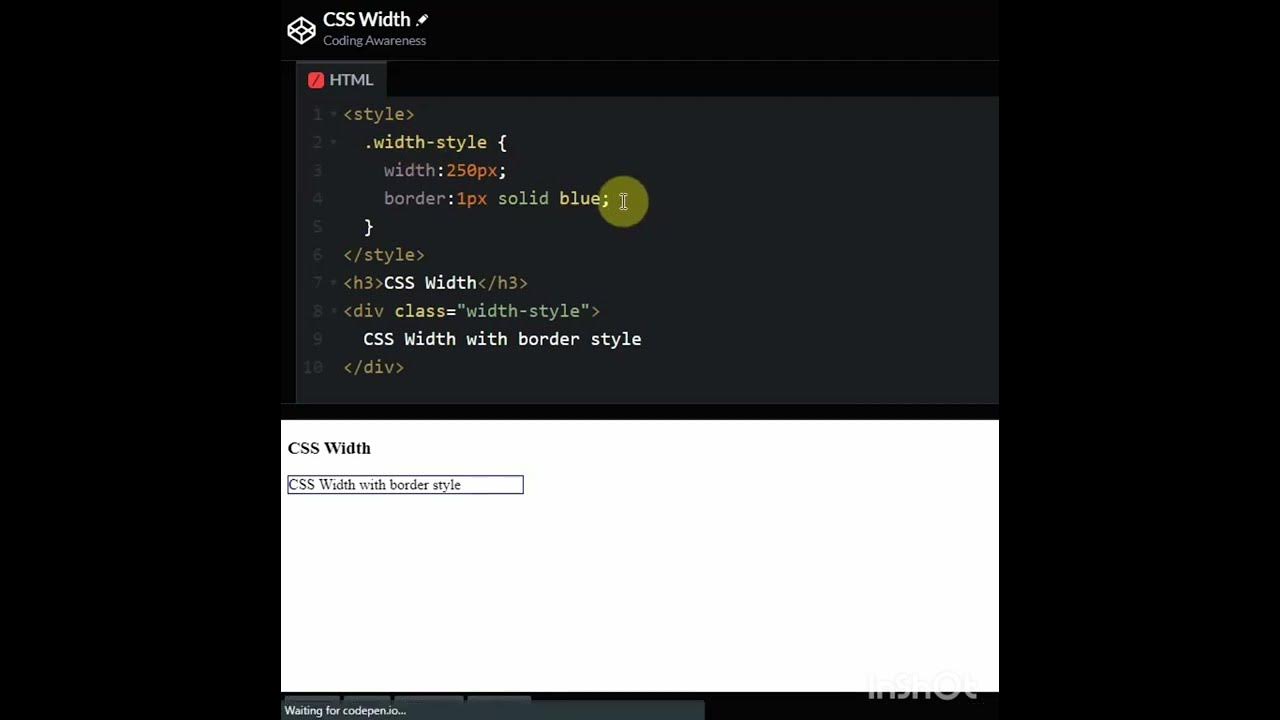CSS Width | Web development tips | Coding Awareness - YouTube